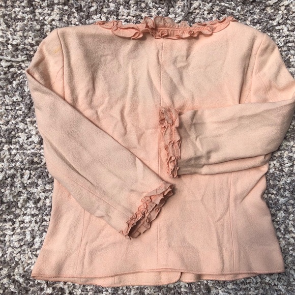 Moschino | Jackets & Coats | Moschino Pink Ruffle Jacket Blazer Sz 2 ...